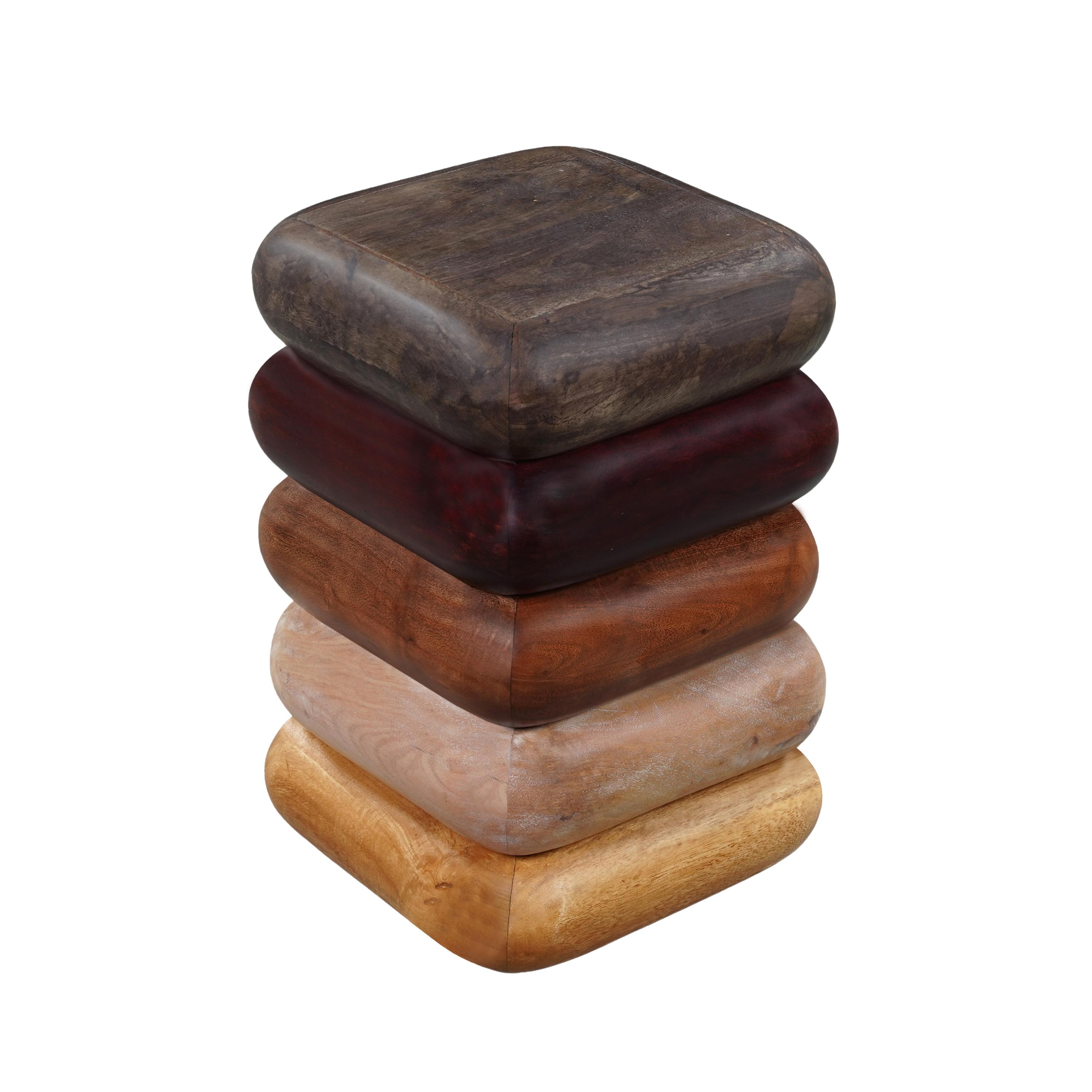 Benzara 12-in W x 18-in H Brown Wood Square Modern End Table in the End ...