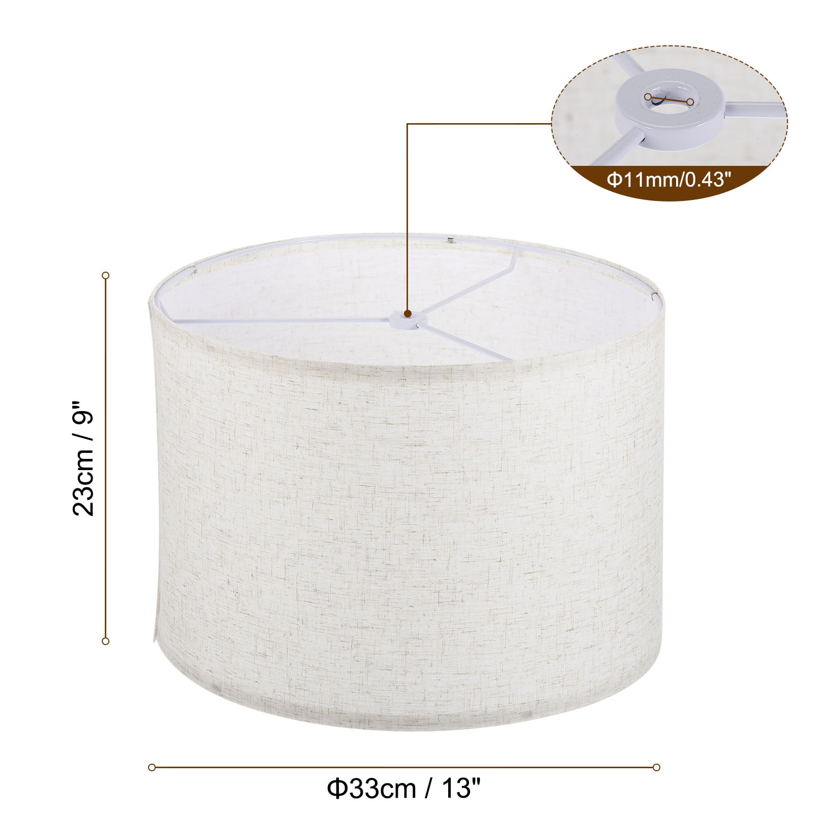 PATIKIL Drum Lamp Shades 13-Inch x 13-Inch x 9-Inch Linen Round Lamp ...