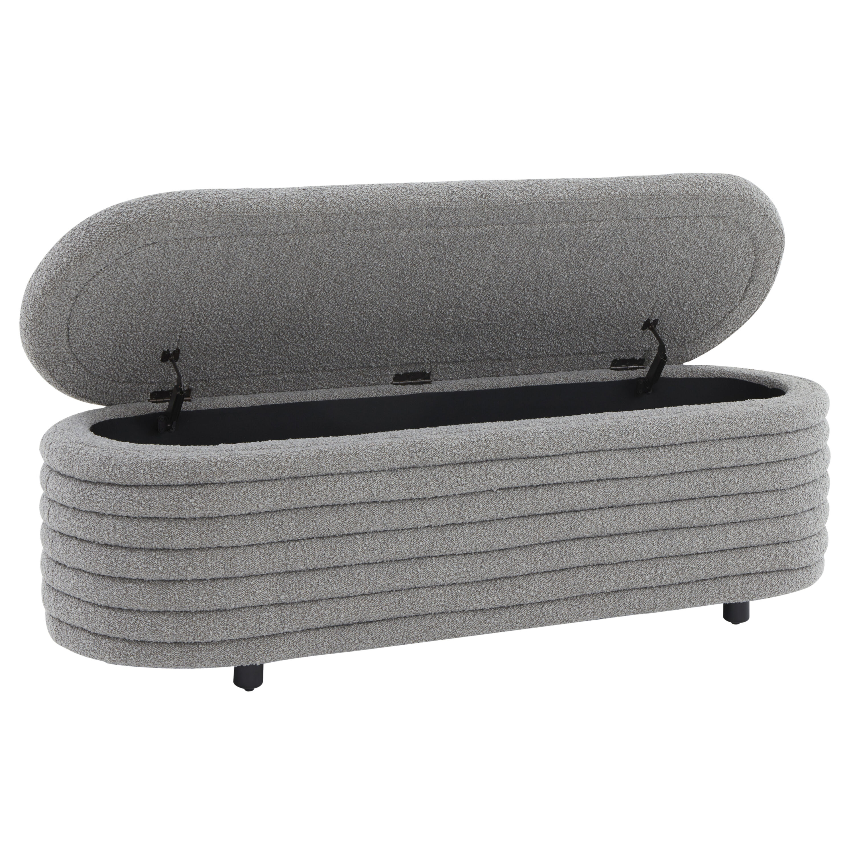 Safavieh Jaymie Modern Style Boucle Storage Bench/Dark Gray/Black in ...