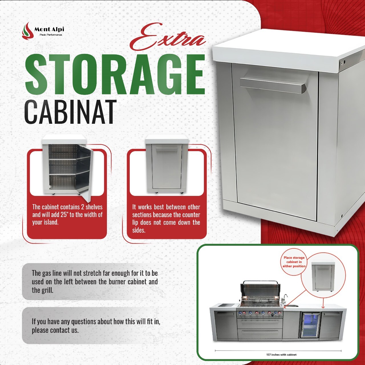 Mont Alpi Mont Alpi Extra Storage Cabinets 25-in W Cabinet Modular ...