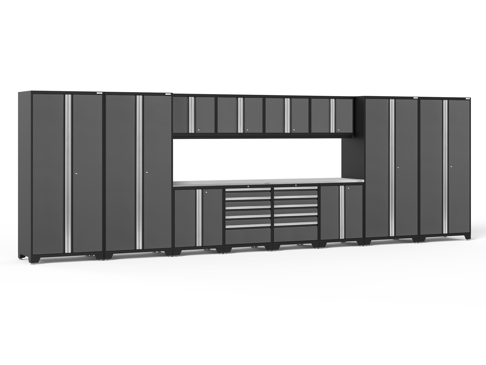 NewAge Products 256 in W x 84.75 in H 12 Cabinets Steel Charcoal Gray Garage Storage System 52142 at Lowes