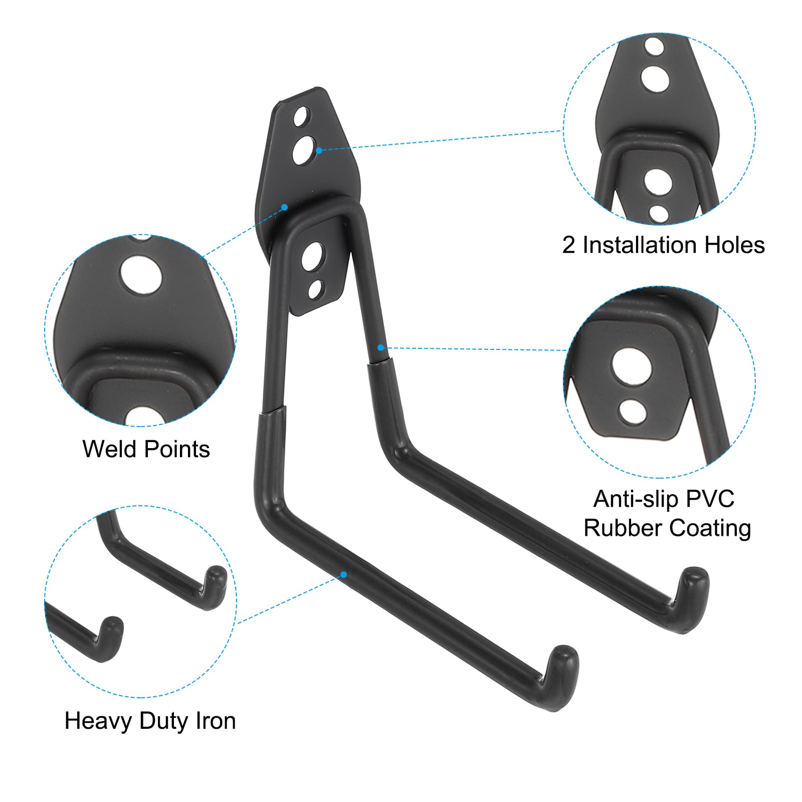 PATIKIL Garage Hooks Heavy Duty 4Pcs Utility Storage Hooks Wall Mount ...