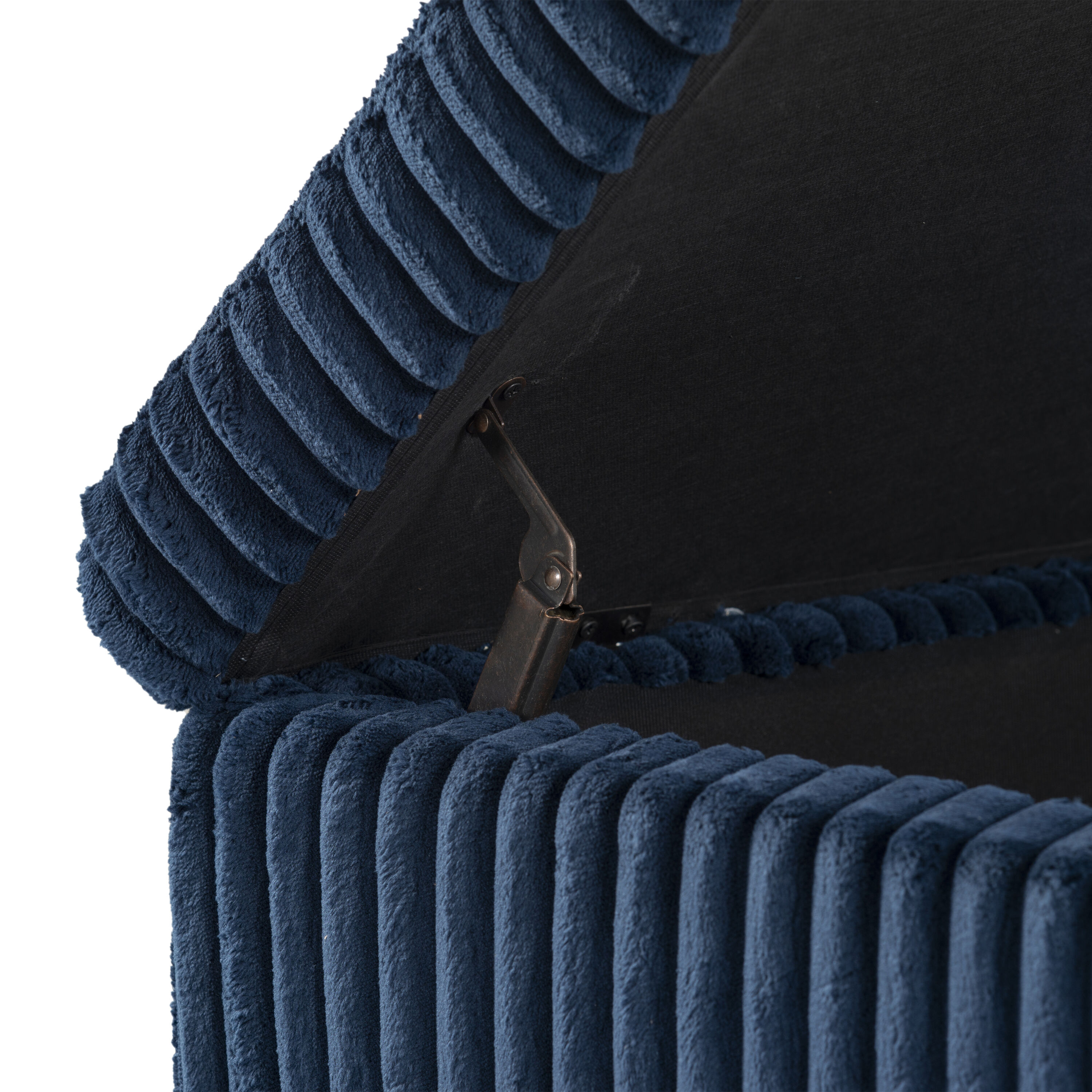 Safavieh Lynzie Plush Corduroy Storage Bench/Navy in the Benches ...