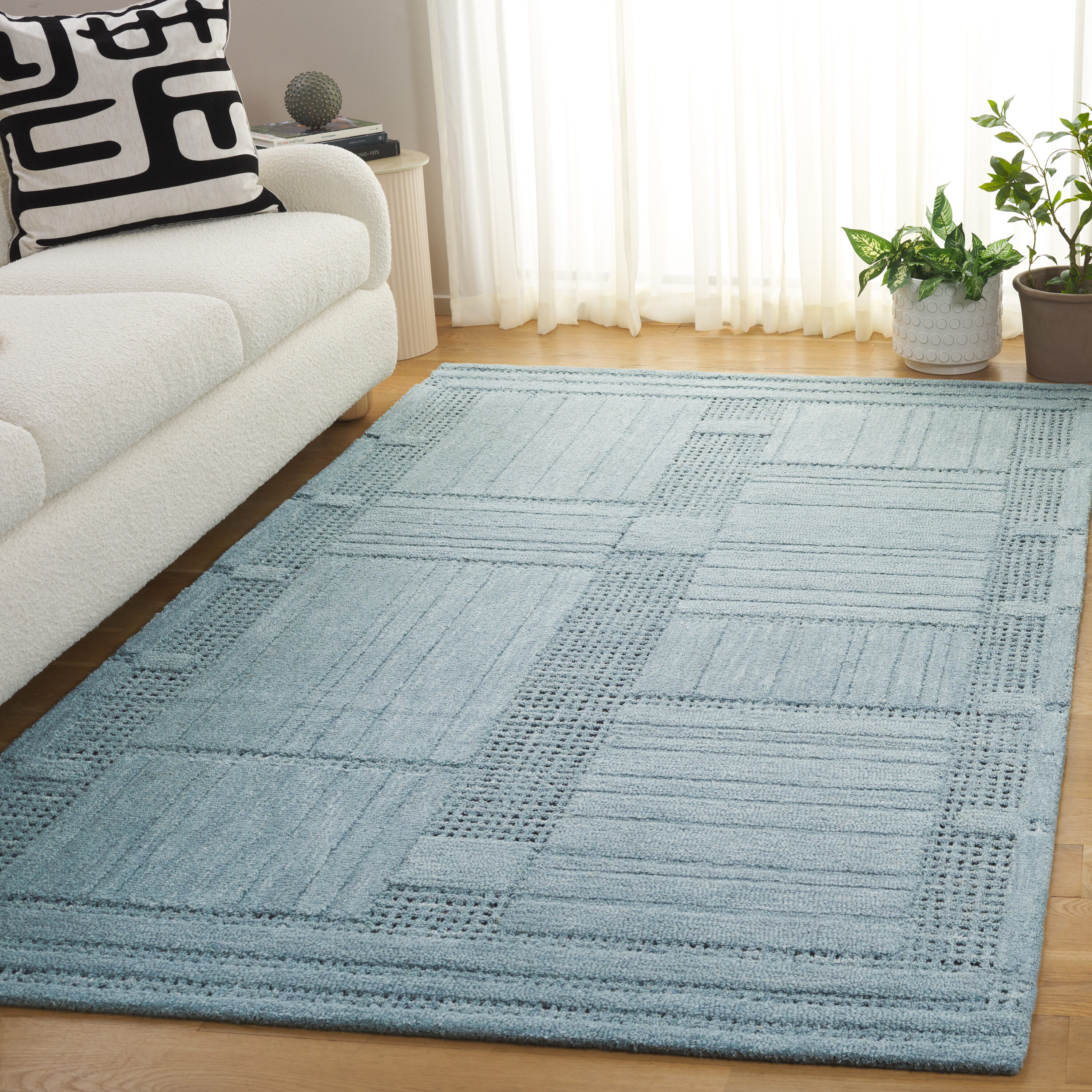 Safavieh Harvest 402 Denim Blue Contemporary 4ft x 6ft Small Rectangle ...