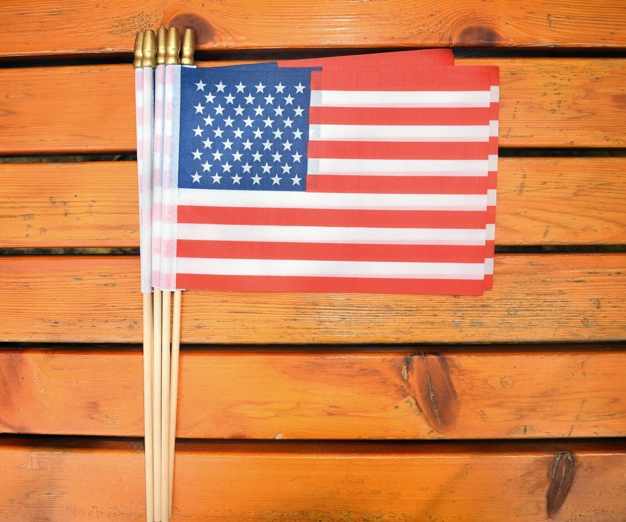 Justincity 25 pack small American flag mini USA flag on stick handheld ...