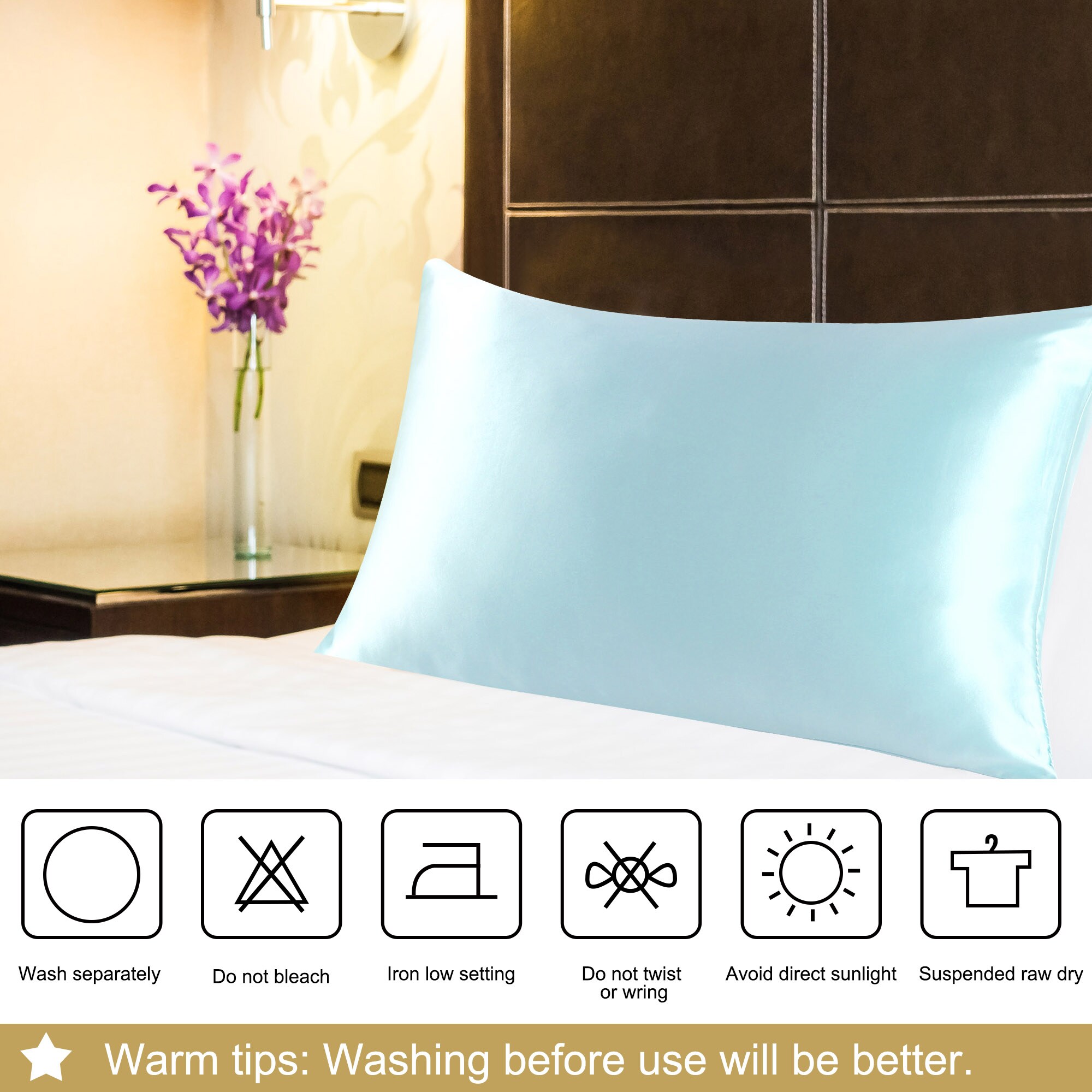 Unique Bargains Charmeuse Pure Silk Pillowcase for Hair and Skin 350TC ...