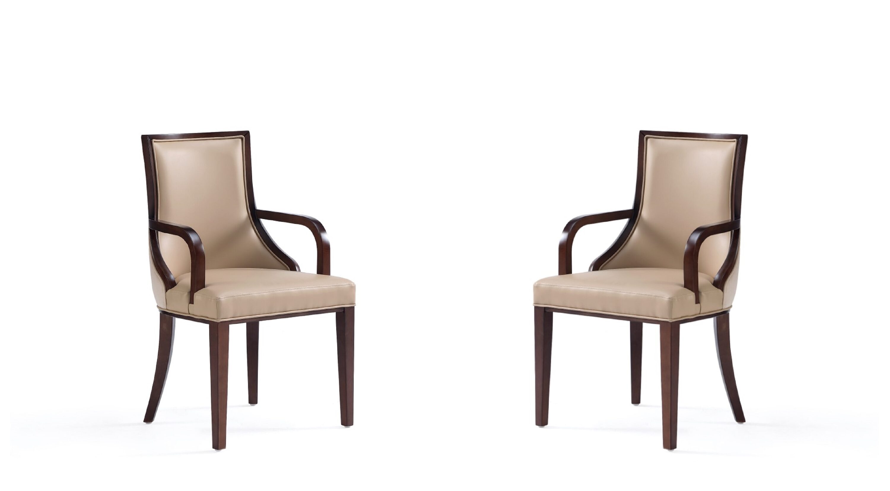 Manhattan Comfort Set of 2 Traditional Faux Leather Upholstered Dining ...