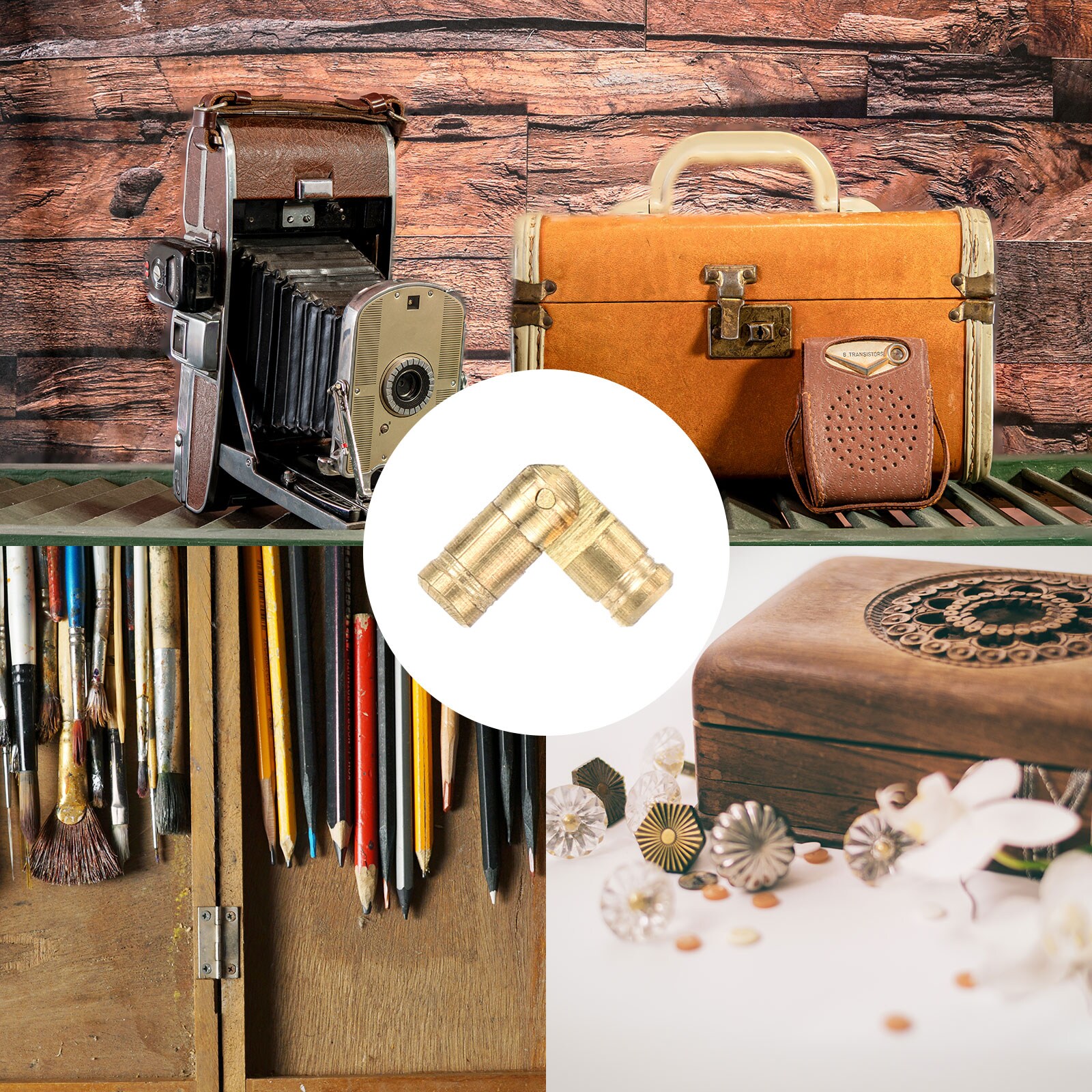 Unique Bargains 12pcs Invisible Brass Barrel Hinge 15x4mm Concealed ...