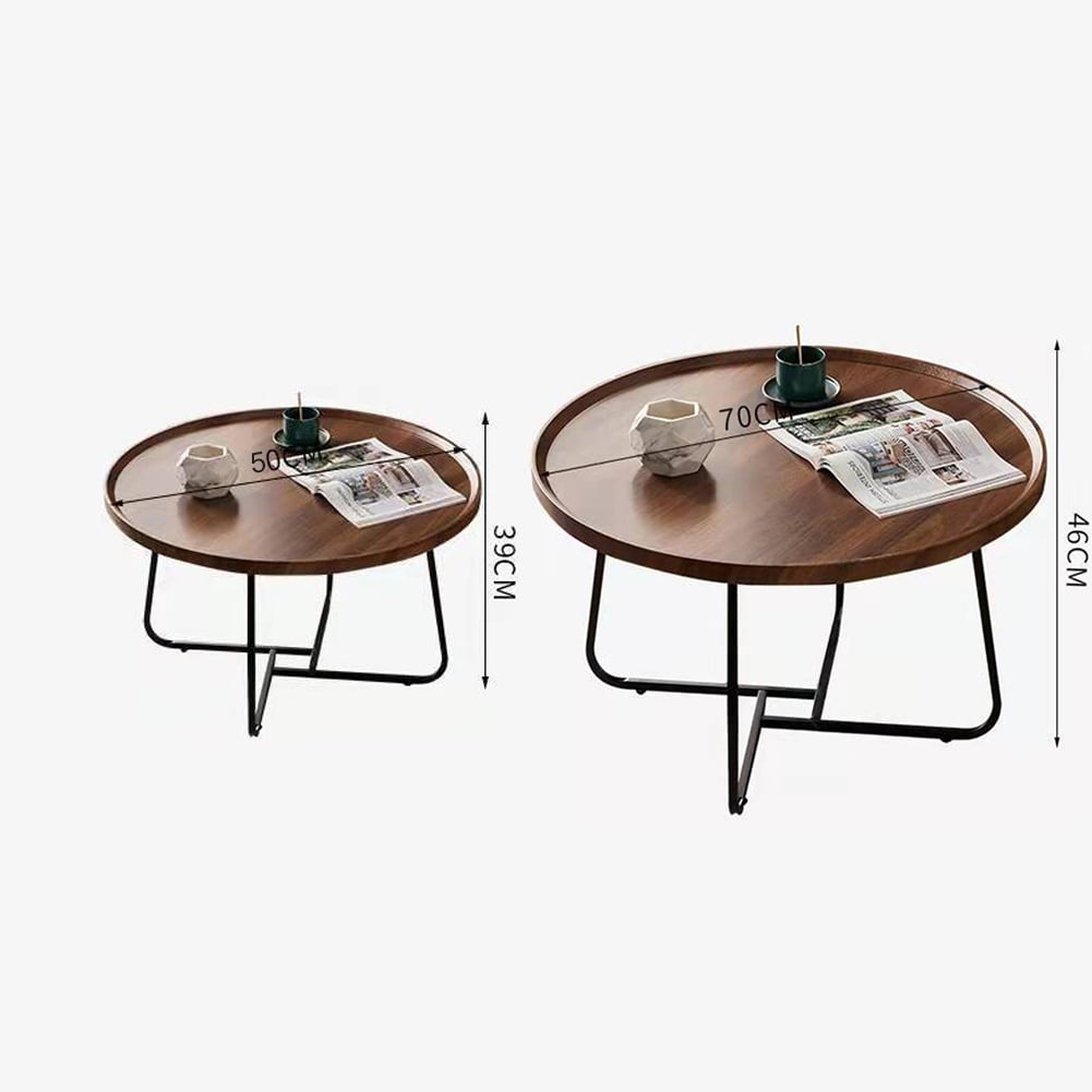 GAOMON Round Coffee Table Set of 2- Modern Fluted Side Tables- Stylish ...