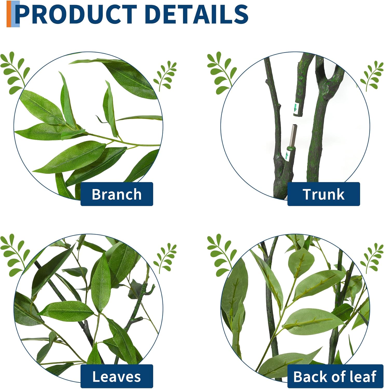 GarveeLife 6FT Artificial Eucalyptus Tree UltraRealistic Round Leaves ...