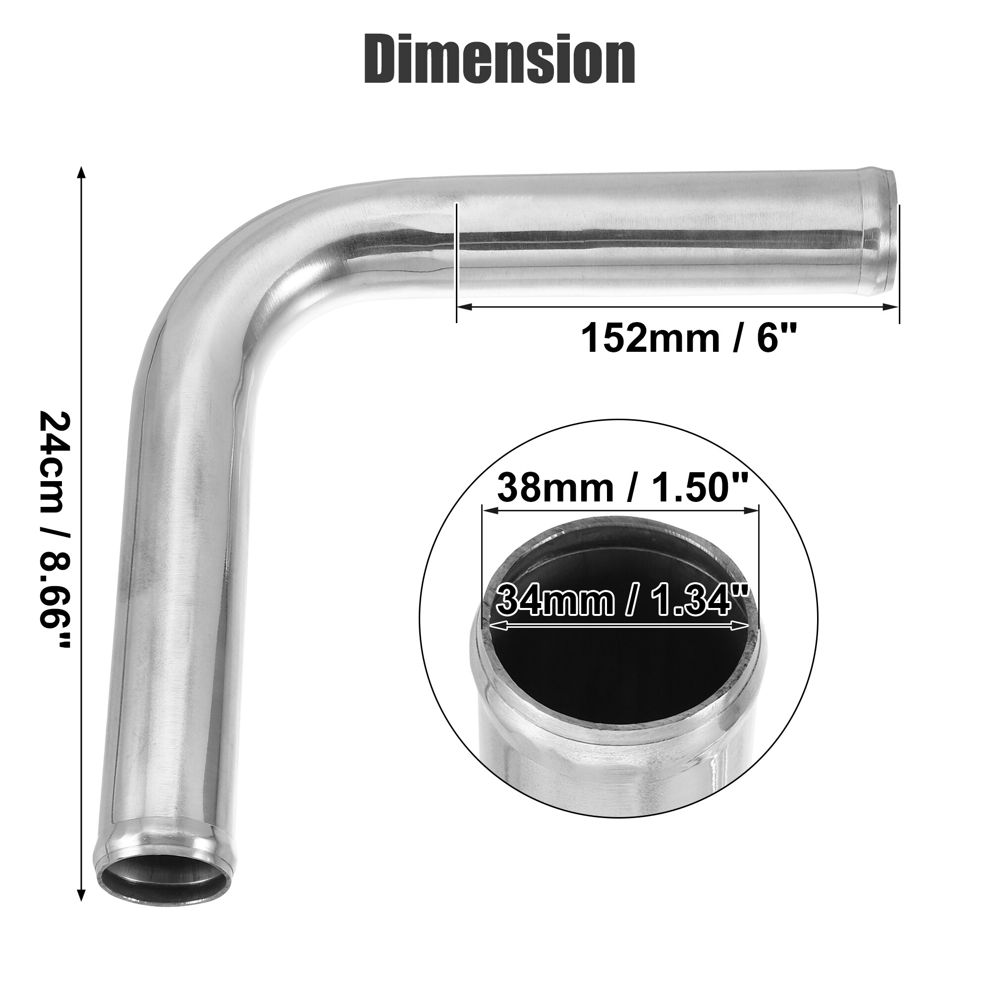 Unique Bargains OD 1.50 Inch 38mm Leg Length 6 Inch 152mm Car Aluminum ...