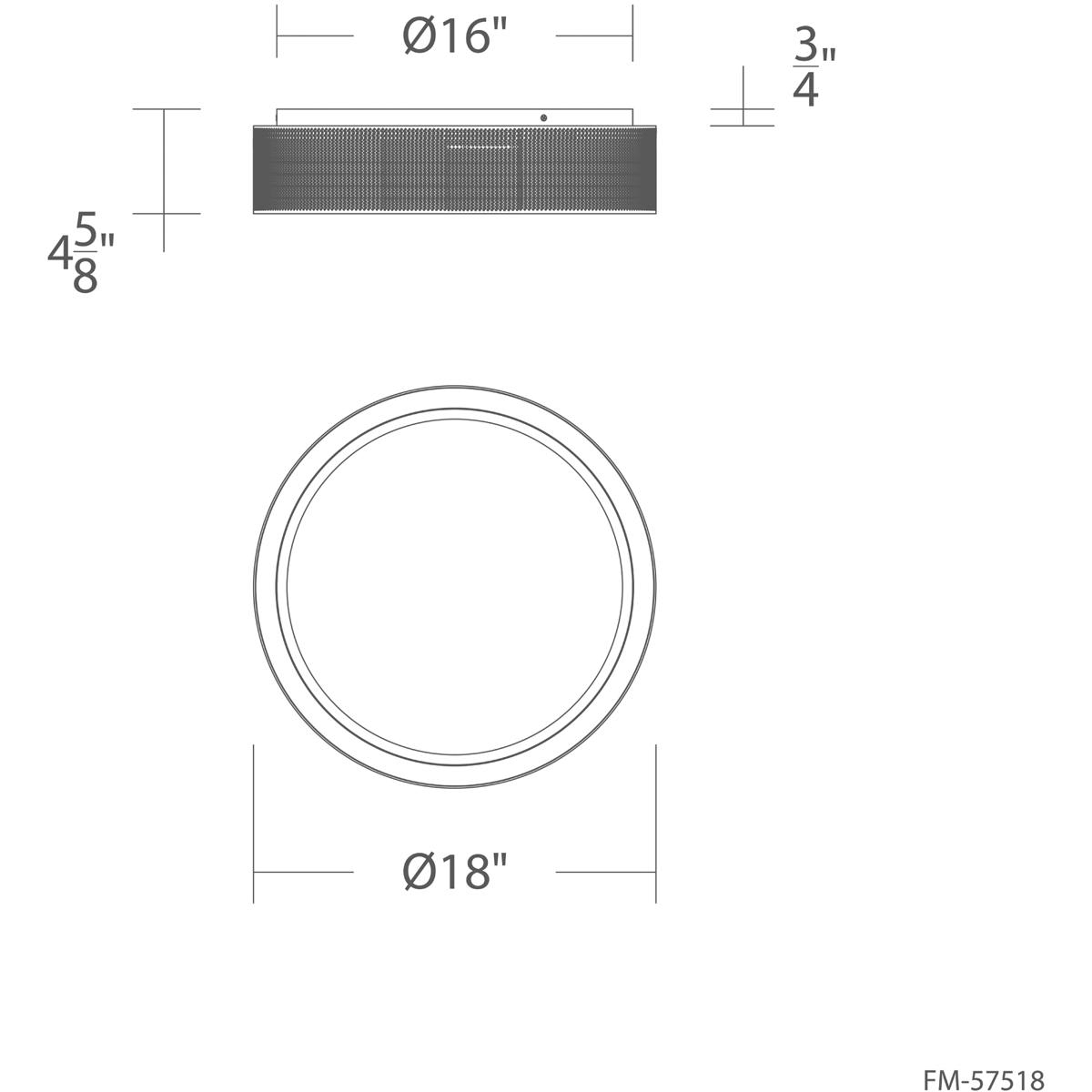 WAC Lighting FM-57518-40-BK Grille LED 18 inch Black Flush Mount ...