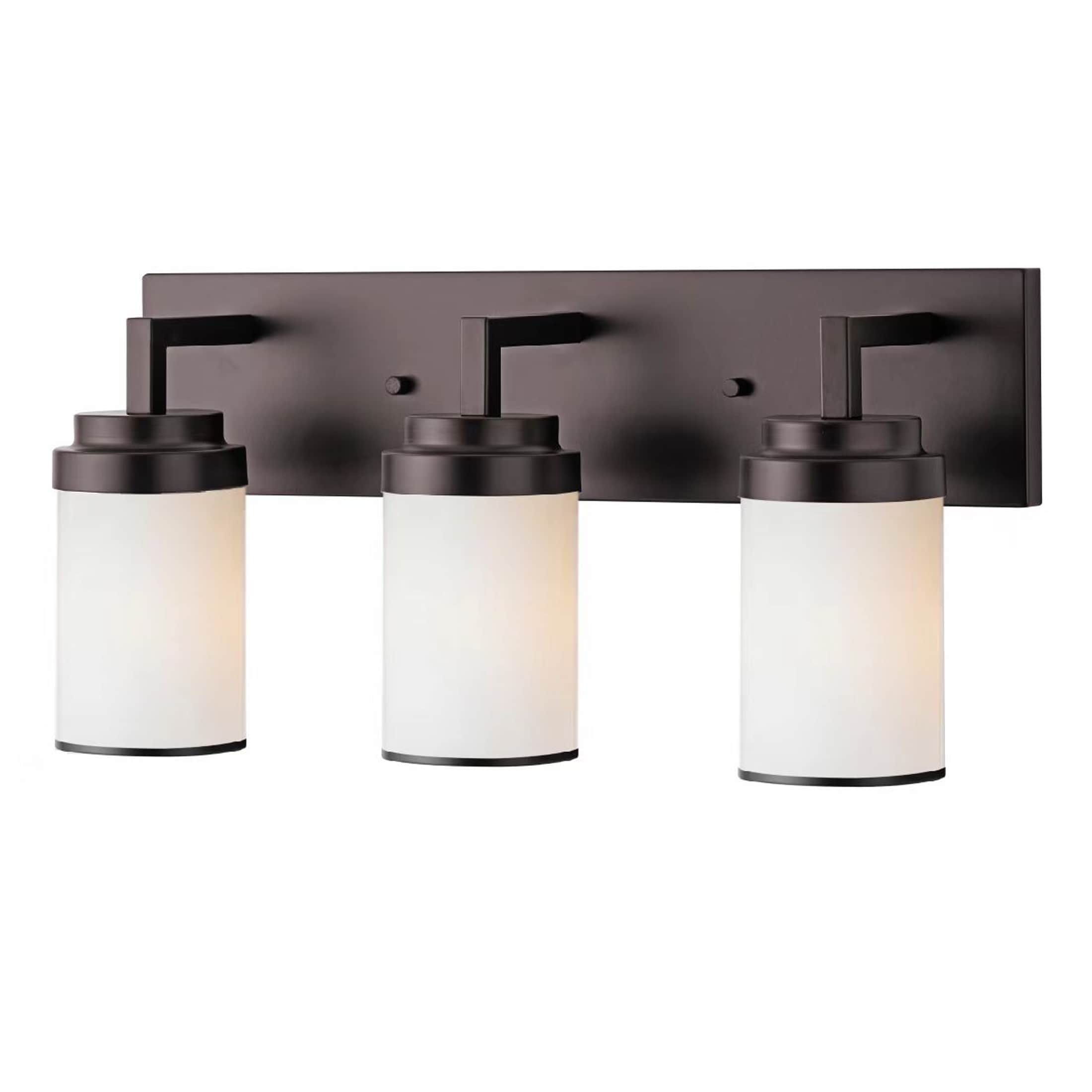 KAWOTI Olann 20.5-in 3-Light Matte Bronze Transitional Vanity Light in ...