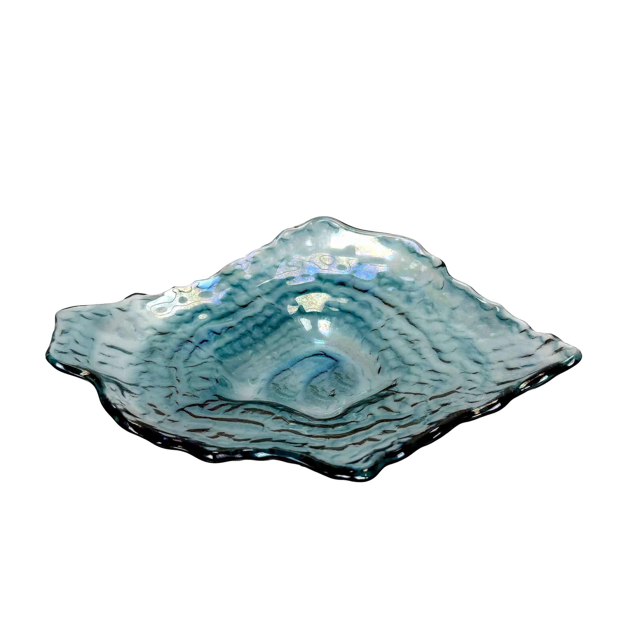 Things2Die4 Decorative Plate 10-in X 7.5-in Sea Blue Glass Oyster ...