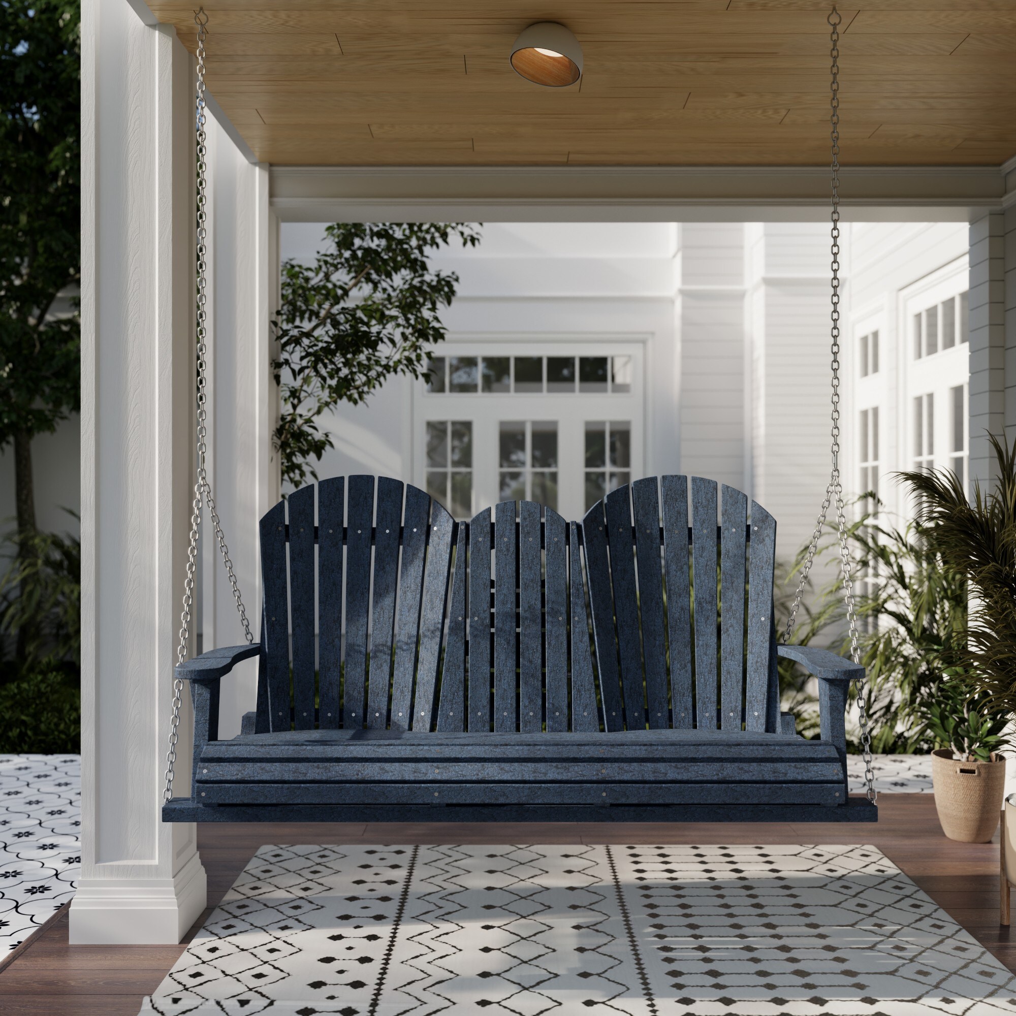 Wildridge Heritage Console 2 -person Patriot Blue Outdoor Swing in the ...