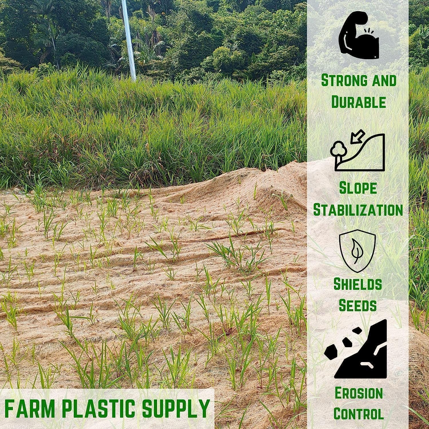 Farm Plastic Supply - Straw Erosion Control Blanket - 3' x 112.5' in ...