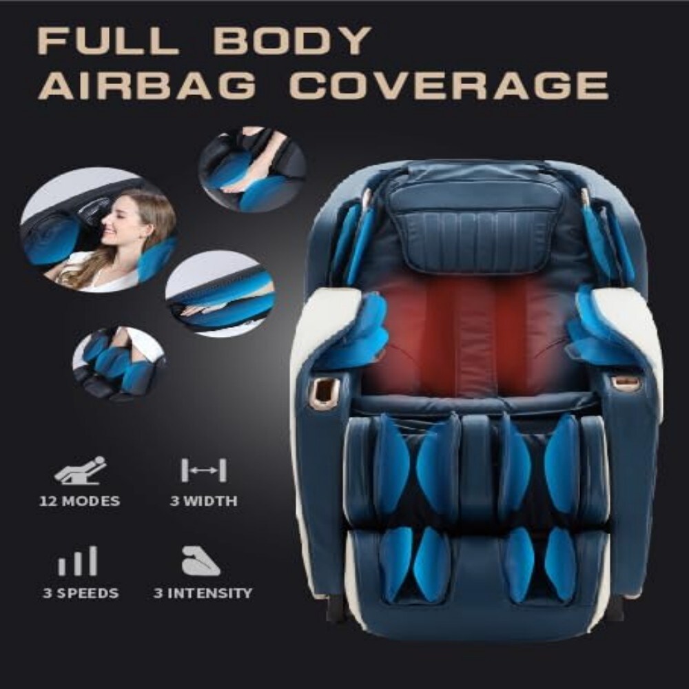 LTMATE Blue Faux leather Upholstered Powered Reclining Zero Gravity ...