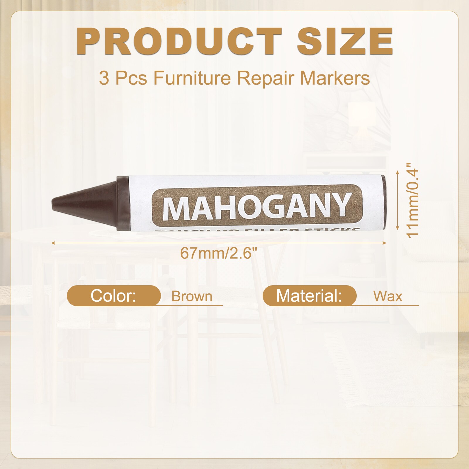 PATIKIL Furniture Markers Touch Up 3pcs Wax Wood Filler Sticks ...