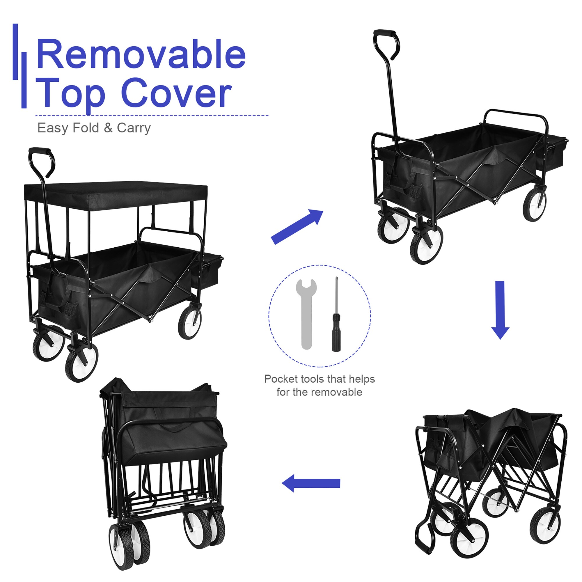 Fun Orange 4.8-cu ft Steel Folding Yard Cart FUN11YC17 at Lowes.com