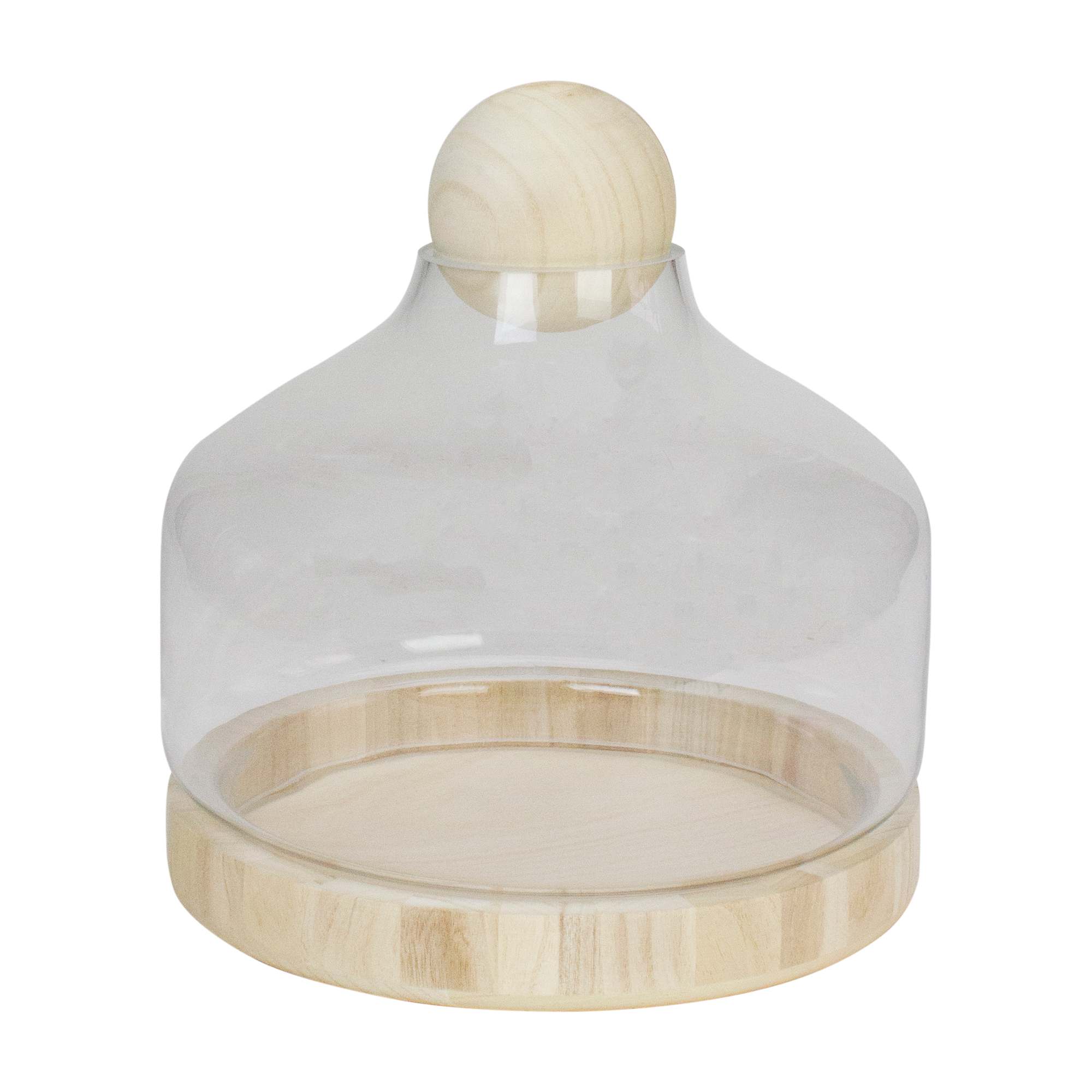 Northlight 12.5 inch Clear Glass Hurricane with Wooden Lid and Base in ...