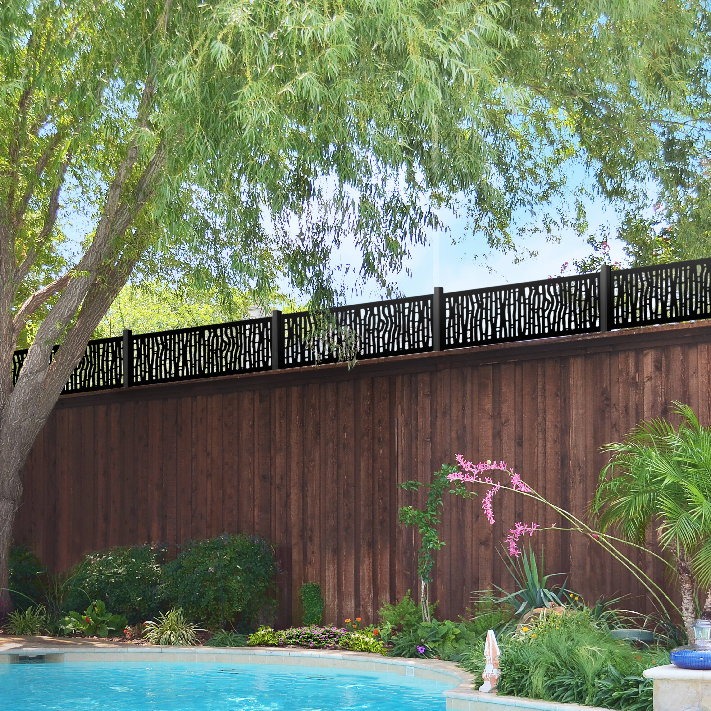 OUTDECO Outback 1-1/3 ft H x 4-ft W Black Powder-Coated Galvanized ...