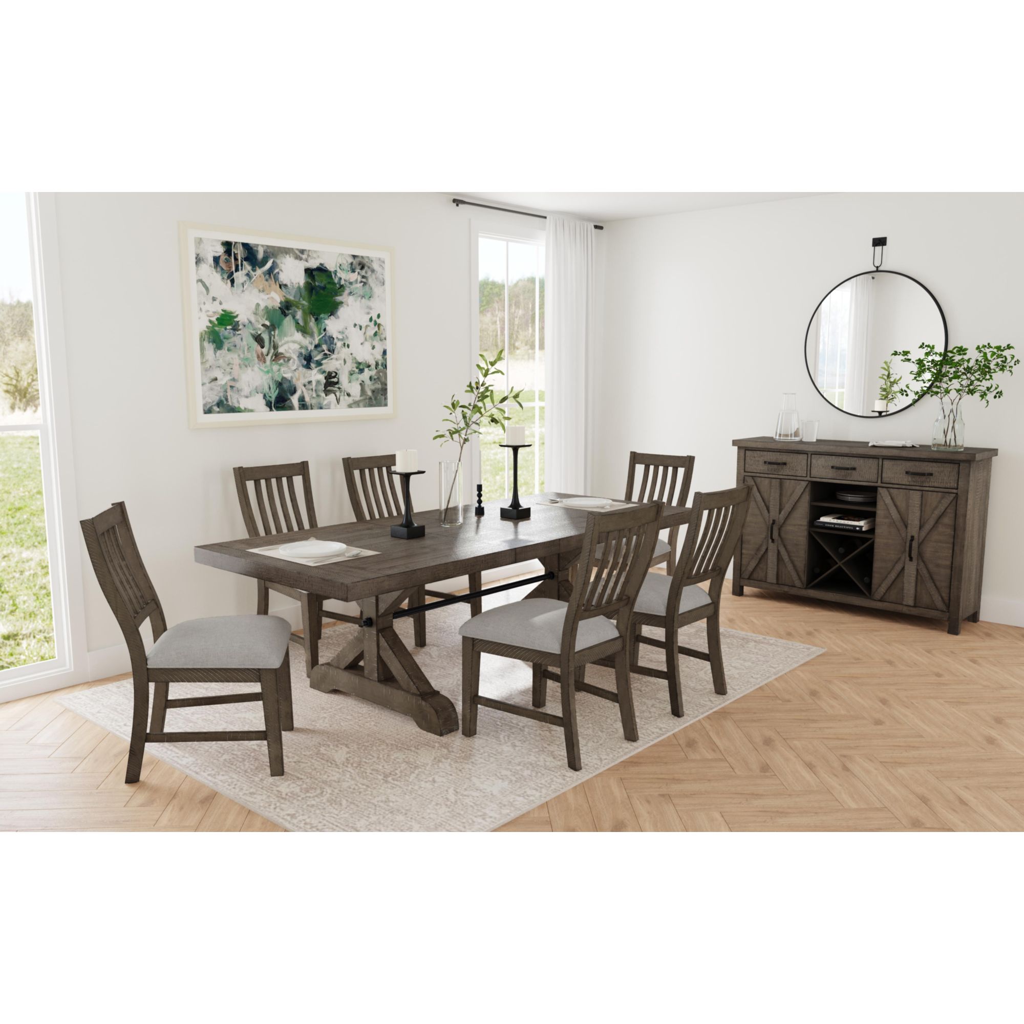 Picket House Furnishings Marietta Medium Brown Country Wood veneer ...