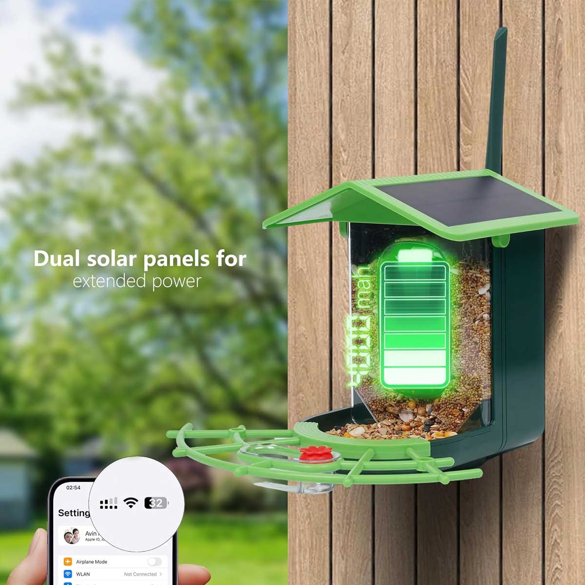 Aoibox Smart Bird Feeder with 2K HD Camera AI Bird Species Recognition ...