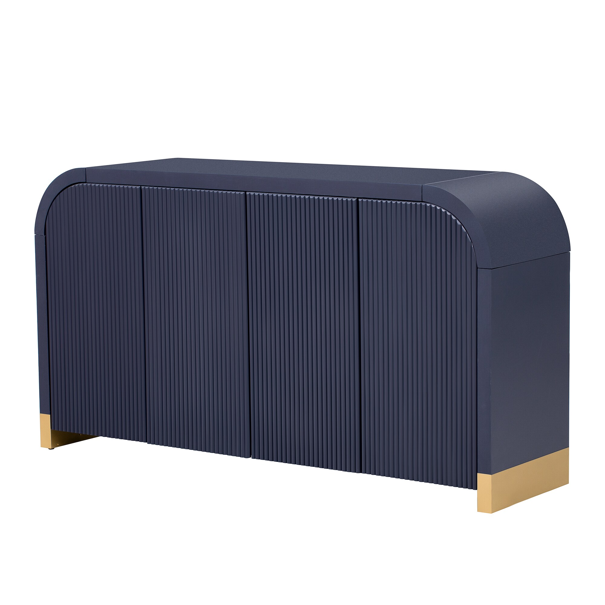 LUXEYARD 4-door Curved Corner Design Wavy Door Panel Cabinet with ...