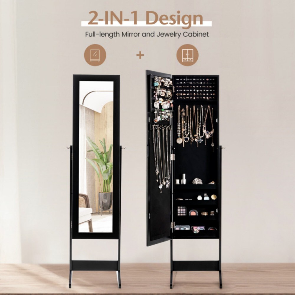 Fenbeli Mirrored Standing Jewelry Cabinet Storage Box in the Jewelry ...