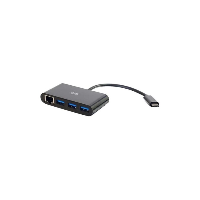C2G C2G 29747 USB C Ethernet Adapter and 3 Port USB Hub- Black at Lowes.com C2G C2G 29747 USB C Ethernet Adapter and 3 Port USB Hub- Black at Lowes.com