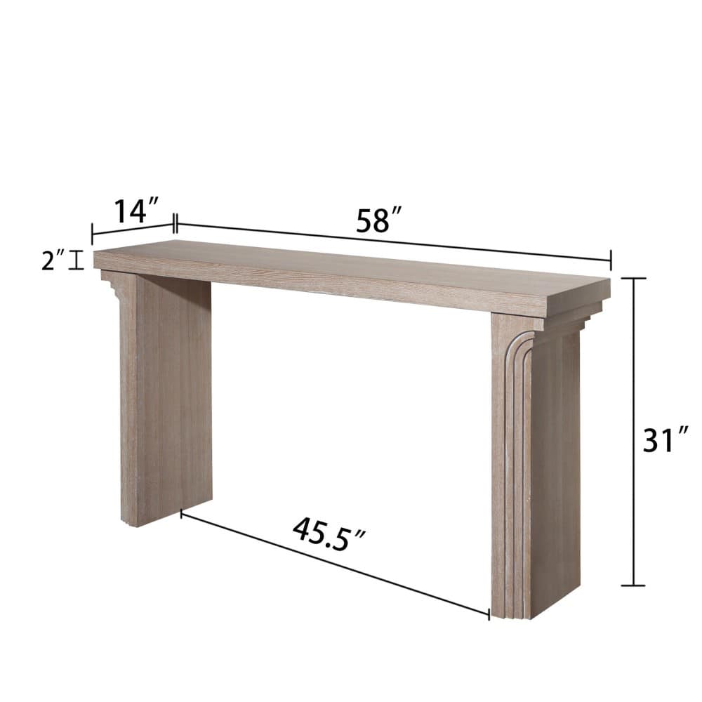 Coolbibila 58 Inch Modern Brown Wood Console Table Minimalist Entryway ...