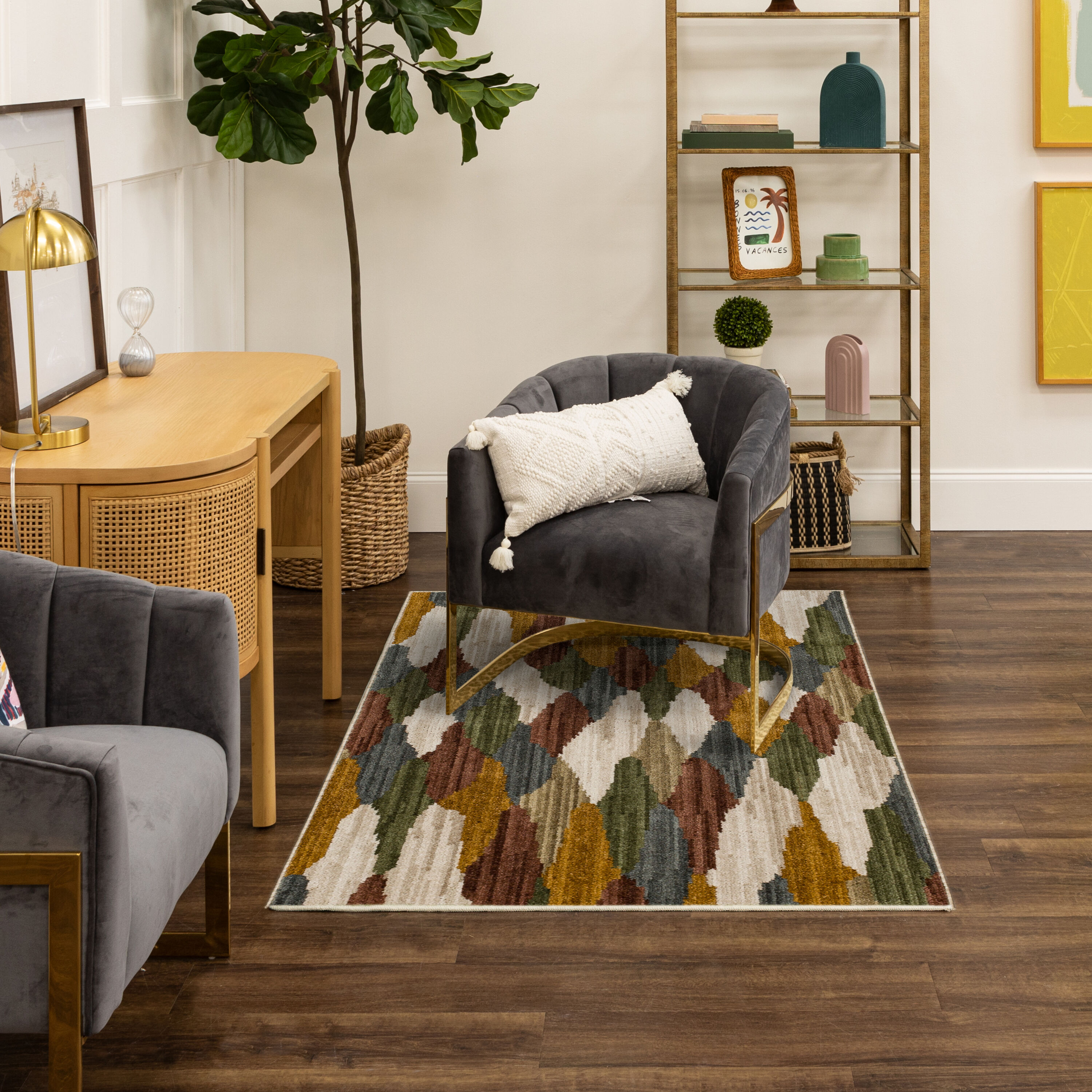 allen + roth Raven Diamonds 3 X 5 (ft) Multiple Colors/Finishes Indoor ...