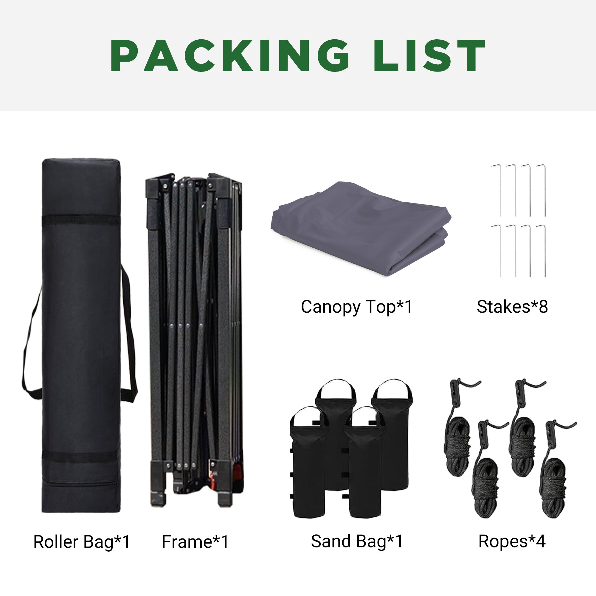 Grearden 10-ft x 10-ft Square Black Pop-up Canopy PTSZ5001-BL at Lowes.com