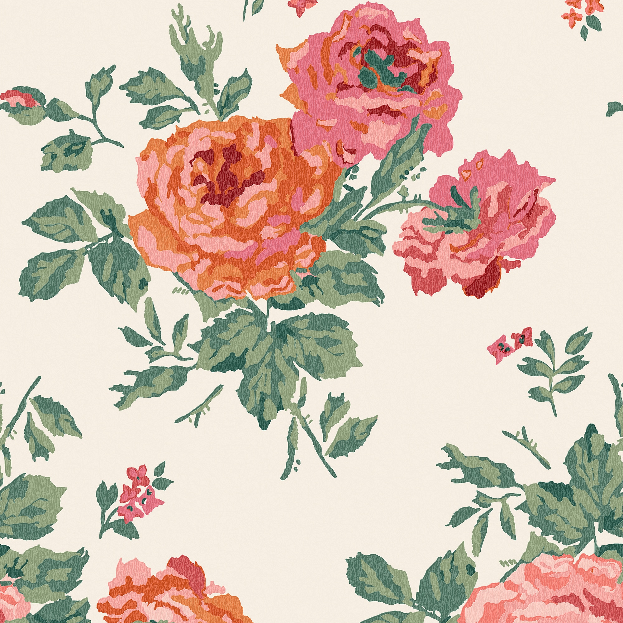 Cath Kidston 56-sq ft Pink Non-woven Floral Unpasted Wallpaper in the ...