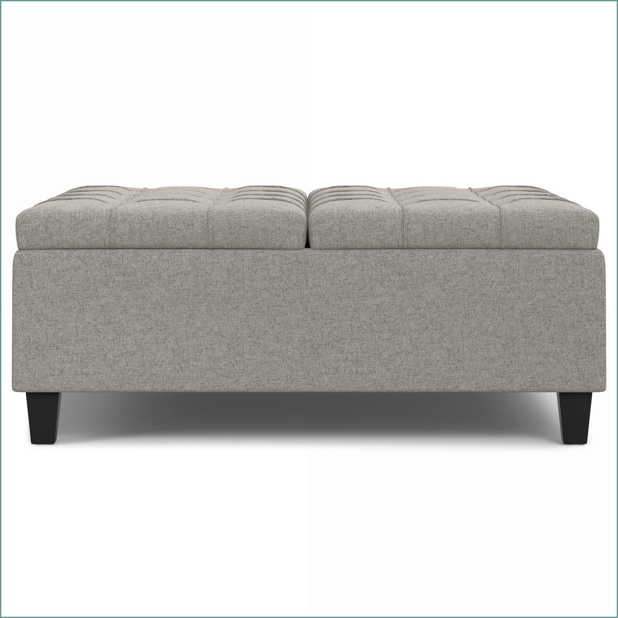Watnature Ottoman Transitional Light Gray Linen Storage with Lift Up ...