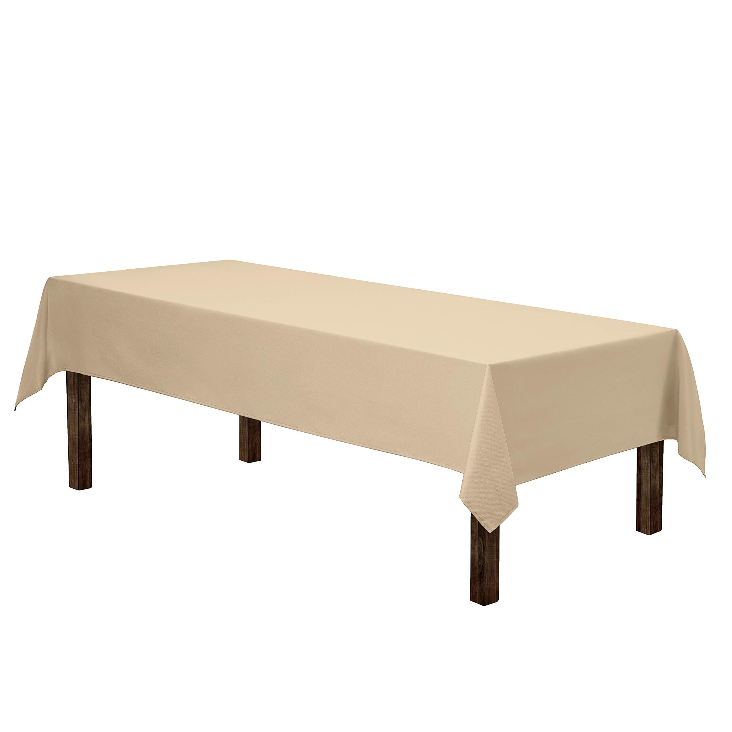 Gee Di Moda Rectangle Tablecloth - 60 x 126 Inch Beige Rectangle Table ...