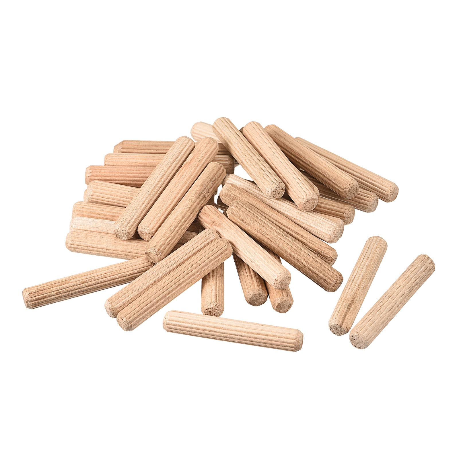 Unique Bargains Wooden Dowel Pins 50pcs 8x50mm(5/16inchx2inch) Fluted ...