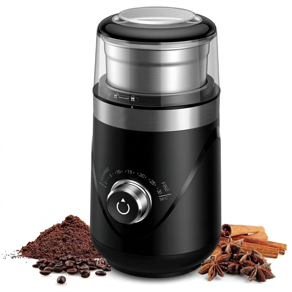 Anqtovp Electric Coffee Grinder Adjustable Precision Quiet Operation ...