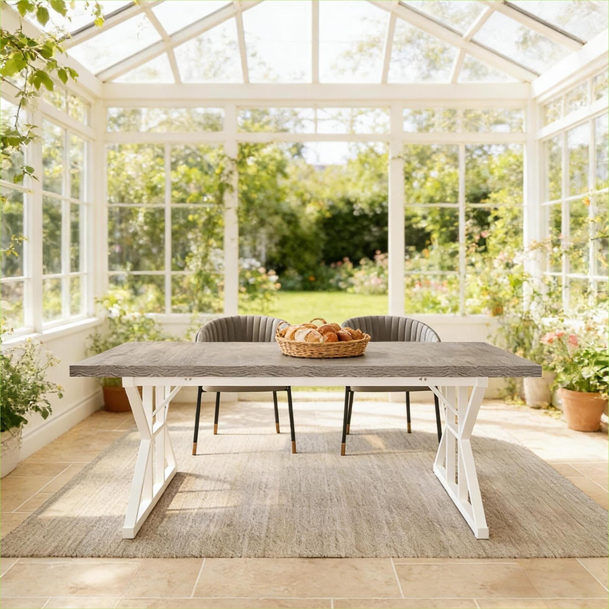 Watnature 4-Seater Rectangle Dining Table for Indoor Dining and Work ...