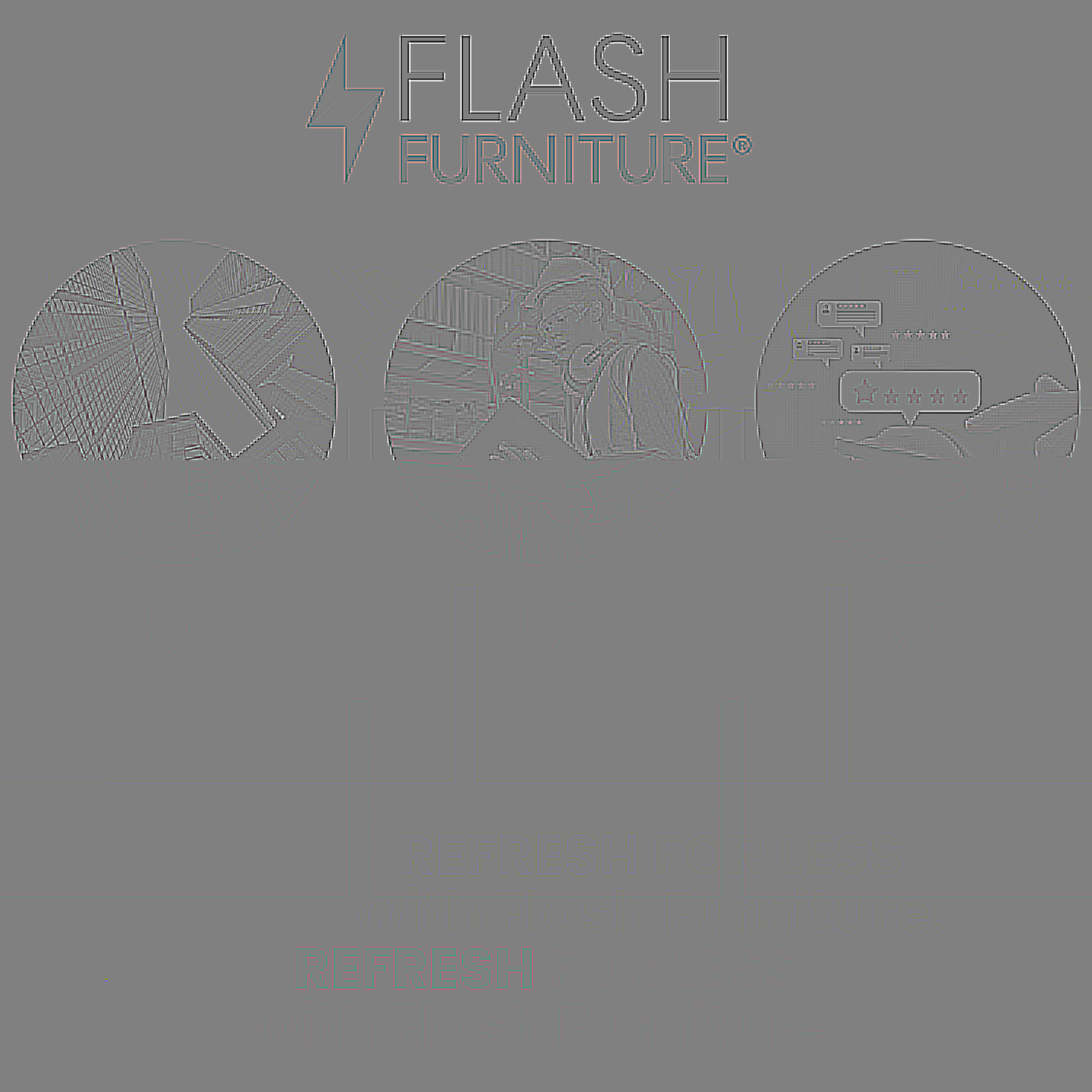 Flash Furniture 2 Pk. HERCULES Series Black 3 Circle Back Metal ...