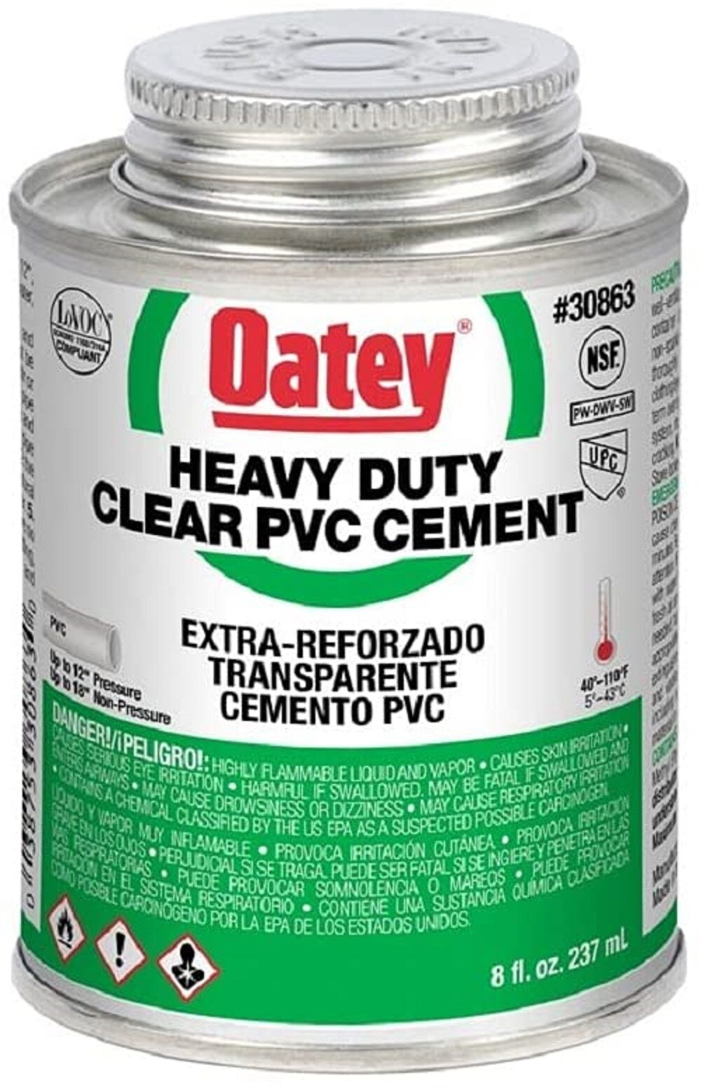 Oatey 8-fl oz Clear PVC cement in the Pipe Cements, Primers & Cleaners ...
