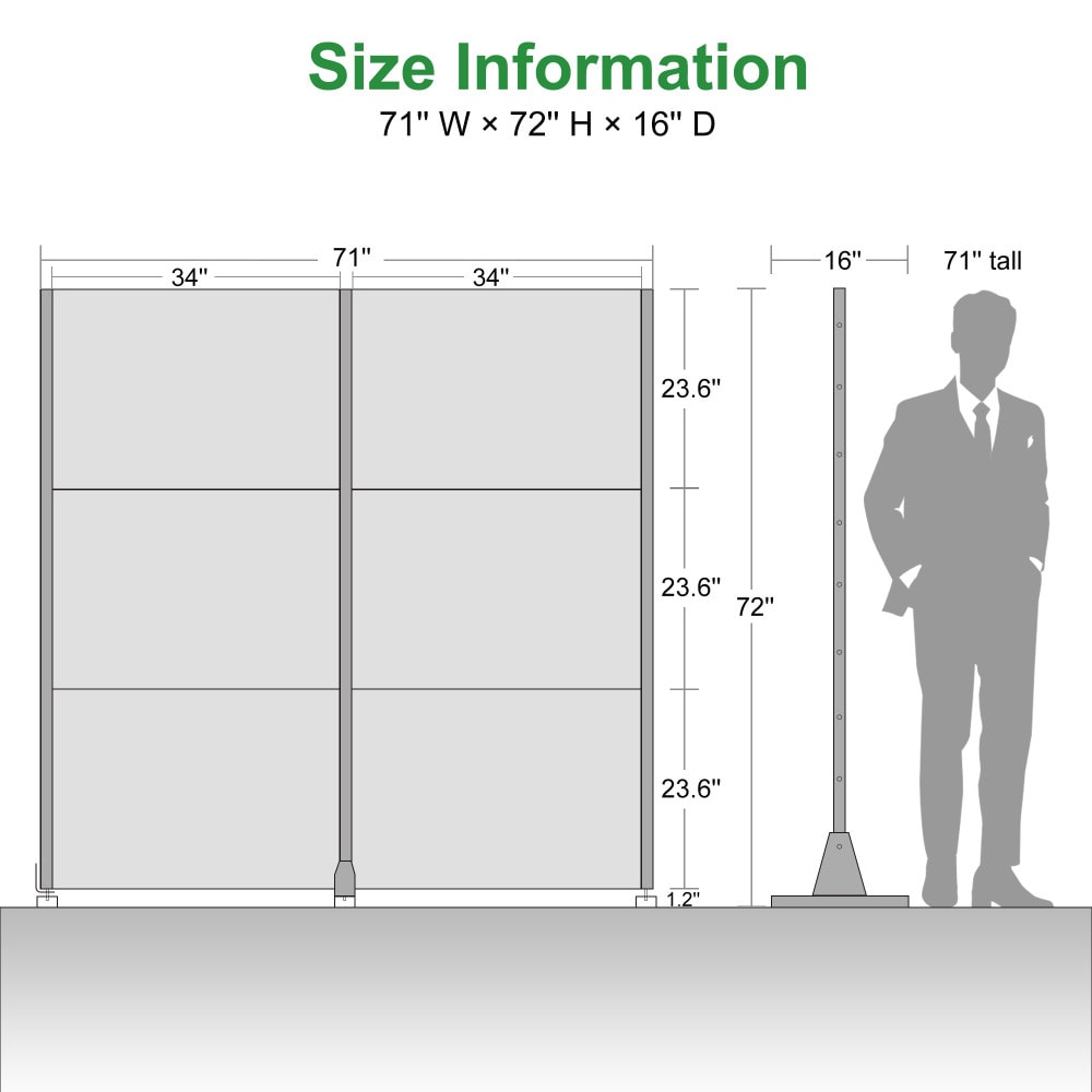 Wooakway Outdoor Privacy Fence 71 in. L x 16 in. W x 72 in. H Black ...