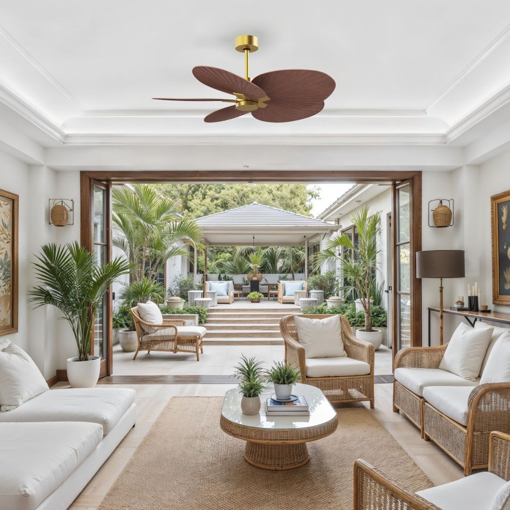 Matthews Fan Company Alessandra Tropical 5 Blade Ceiling Fan 48 Inch ...