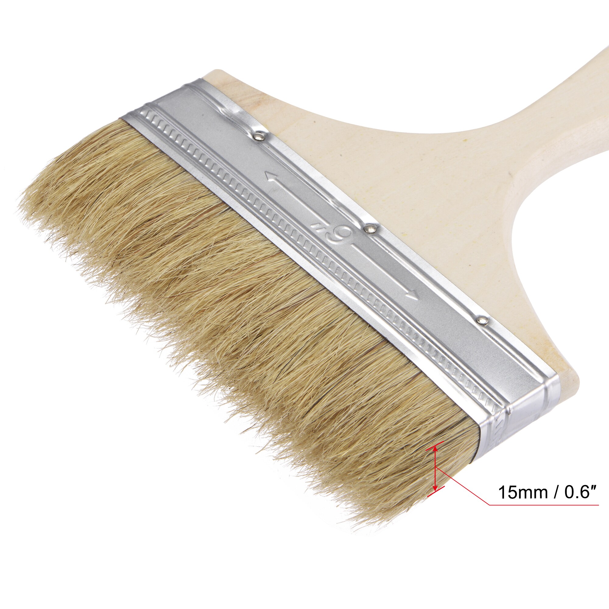 Unique Bargains 2pcs 5.5 Inch Paint Brush Natural Bristle Flat Edge ...