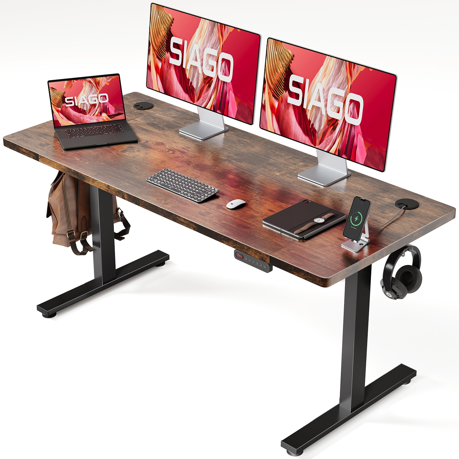 Wooakway Adjustable Metal Standing Desk at Lowes.com