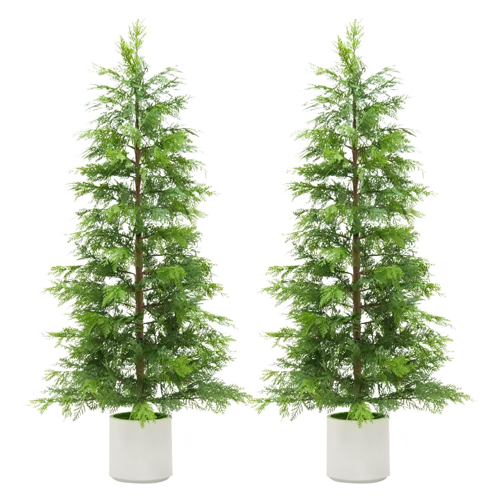 IdealHouse 2 Pack 5Ft Artificial Cedar Topiary Trees for Front Porch ...