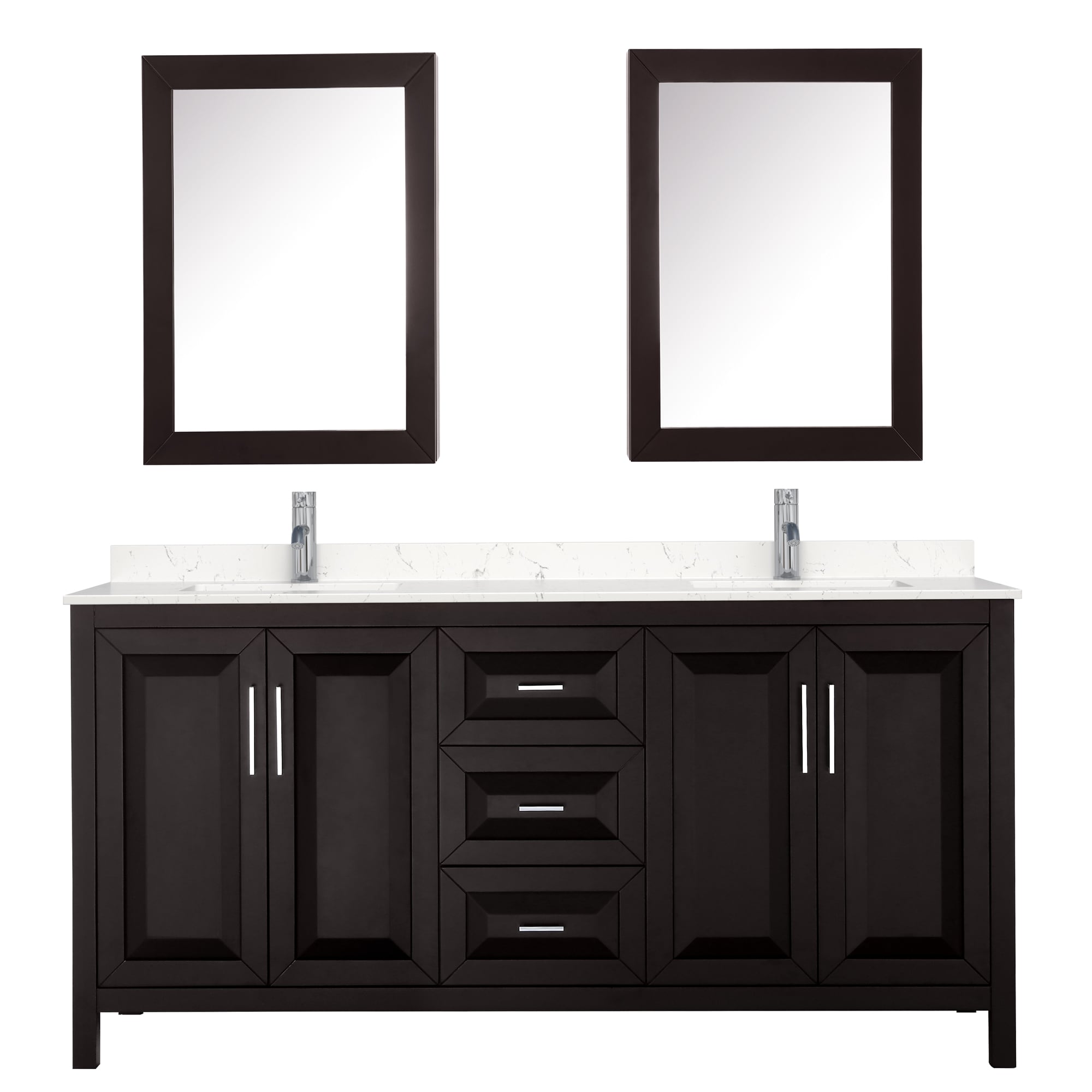 Wyndham Collection Daria 72-in Dark Espresso with Polished Chrome Trim ...