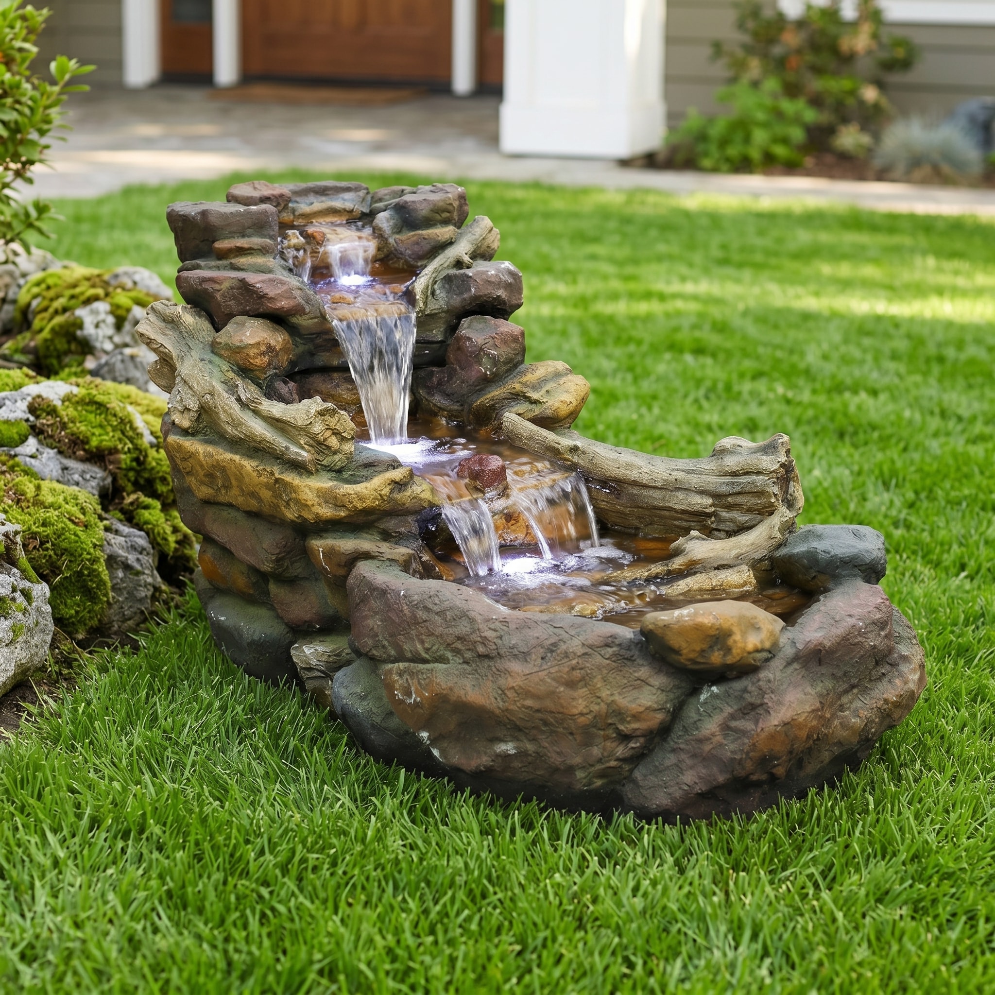 Watnature Realistic Stone Style Outdoor Water Feature Relaxing Water ...