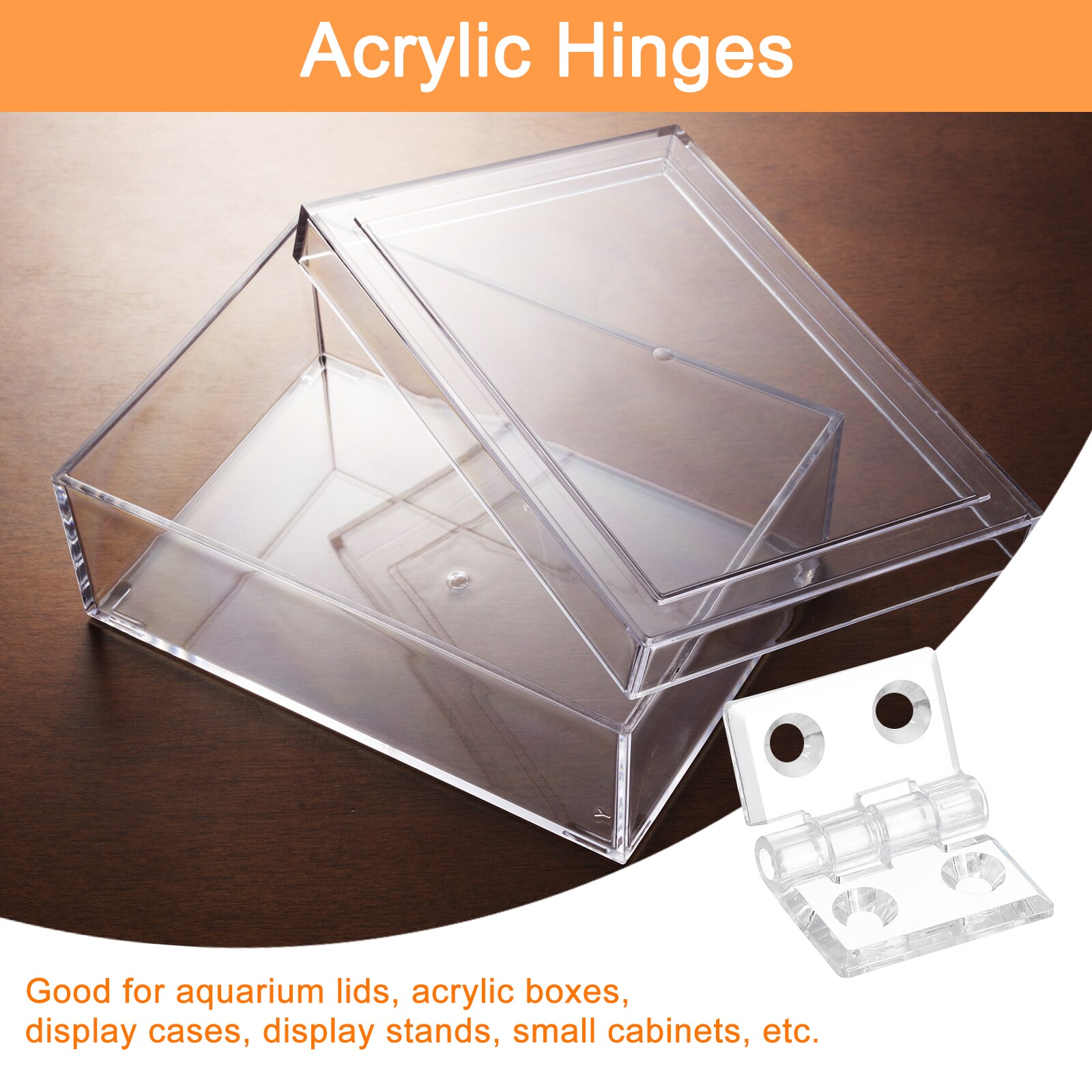 Unique Bargains 10Pcs Acrylic Hinges 1.8 x 1.38 Inch Hardware Folding ...