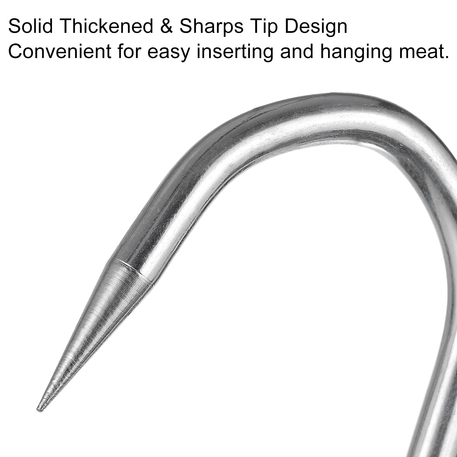 Unique Bargains 12 Inch Double Meat Hooks 0.27 Inch Thickness ...